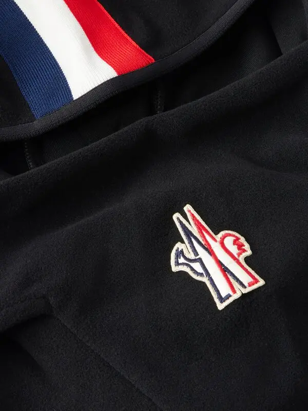 Moncler Logo-appliquéd Web-trimmed Fleece Balaclava