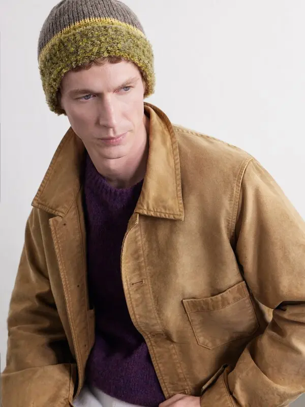 Kapital Bouclé-trimmed Knitted Mélange Beanie