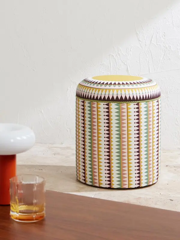 La DoubleJ Baba Printed Canvas Outdoor Pouf