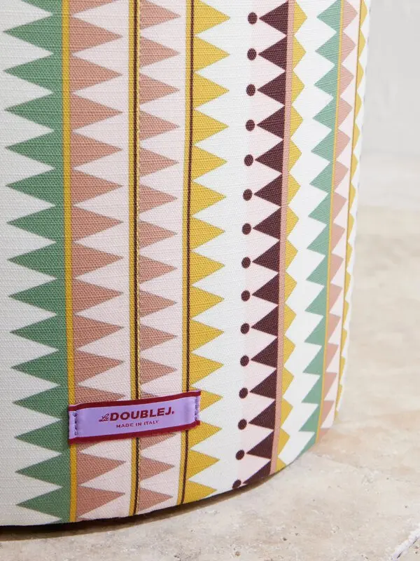 La DoubleJ Baba Printed Canvas Outdoor Pouf