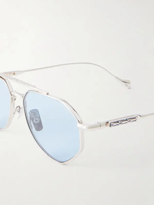 CUTLER AND GROSS The Great Frog Lynott Aviator-style -tone Titanium Sunglasses