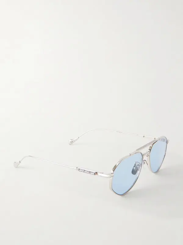 CUTLER AND GROSS The Great Frog Lynott Aviator-style -tone Titanium Sunglasses