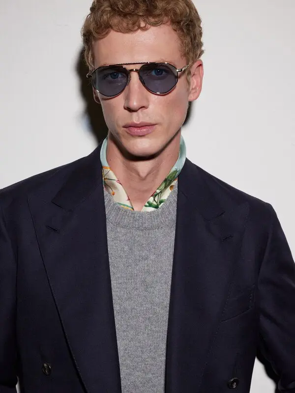 CUTLER AND GROSS The Great Frog Lynott Aviator-style -tone Titanium Sunglasses