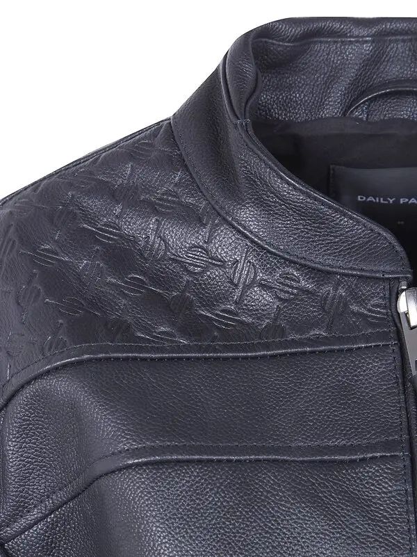 DAILY PAPER Structured Leather Jacket