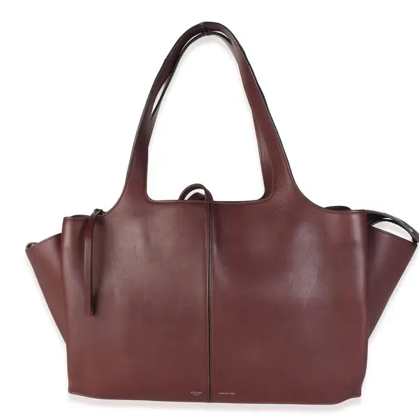 Celine Burgundy Baby Grained Calfskin Tri-fold Bag - Red