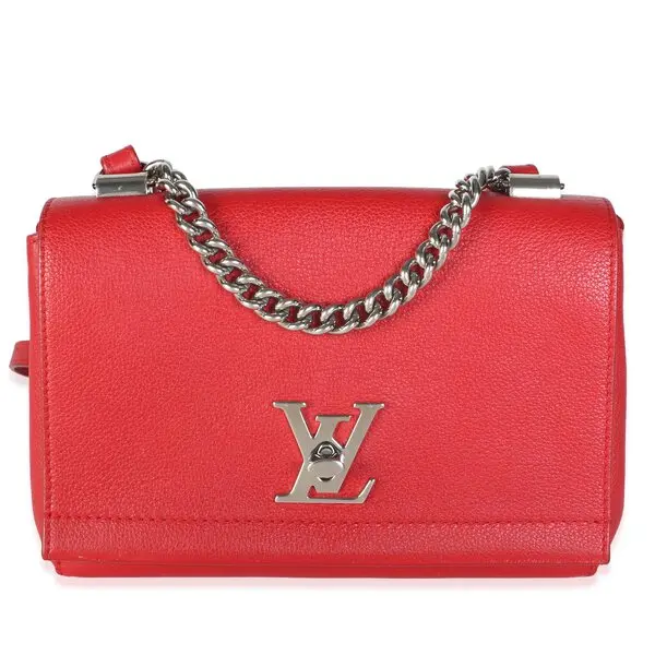 LOUIS VUITTON Rubis Calfskin Lockme Ii Chain Bb - Red