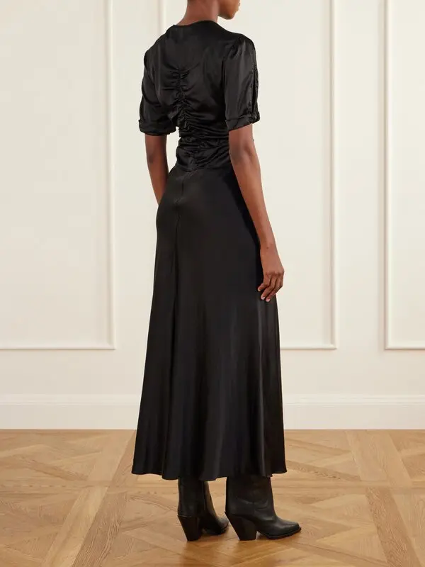Isabel Marant Étoile Gathered Silk Midi Dress