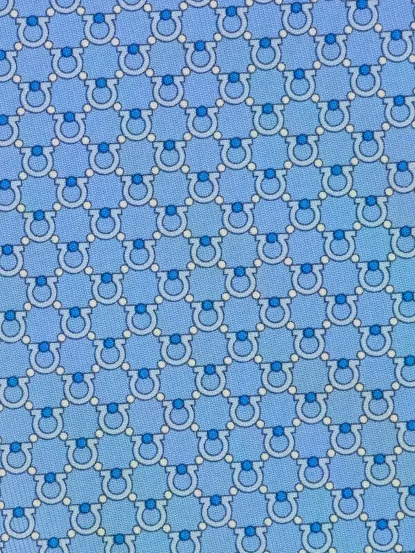 FERRAGAMO Gancini Print Silk Tie