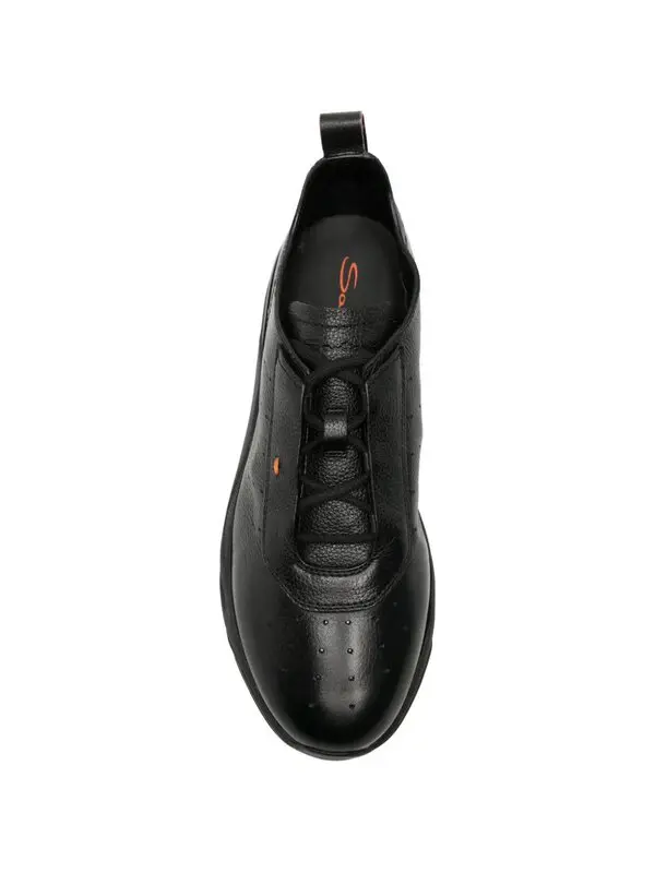Santoni Perforated Panelled Leather Sneakers