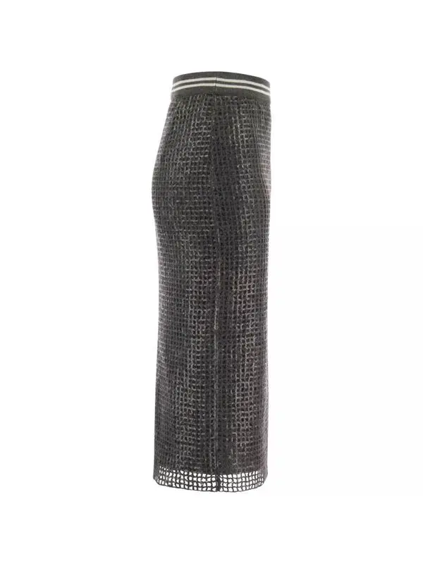 Brunello Cucinelli Sequin-embellished Midi Open-knit Skirt