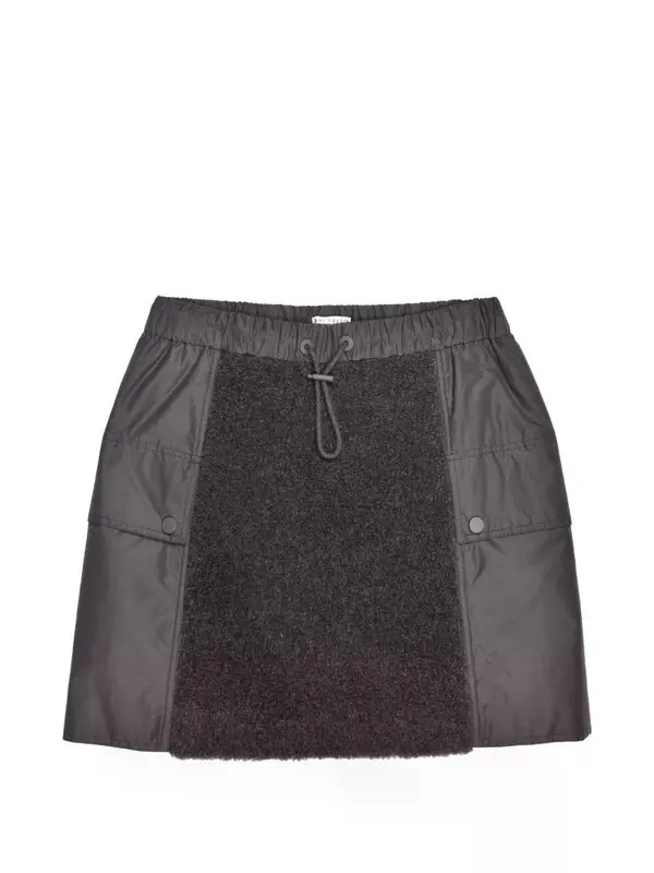 Brunello Cucinelli Drawstring Panelled Skirt - Grey