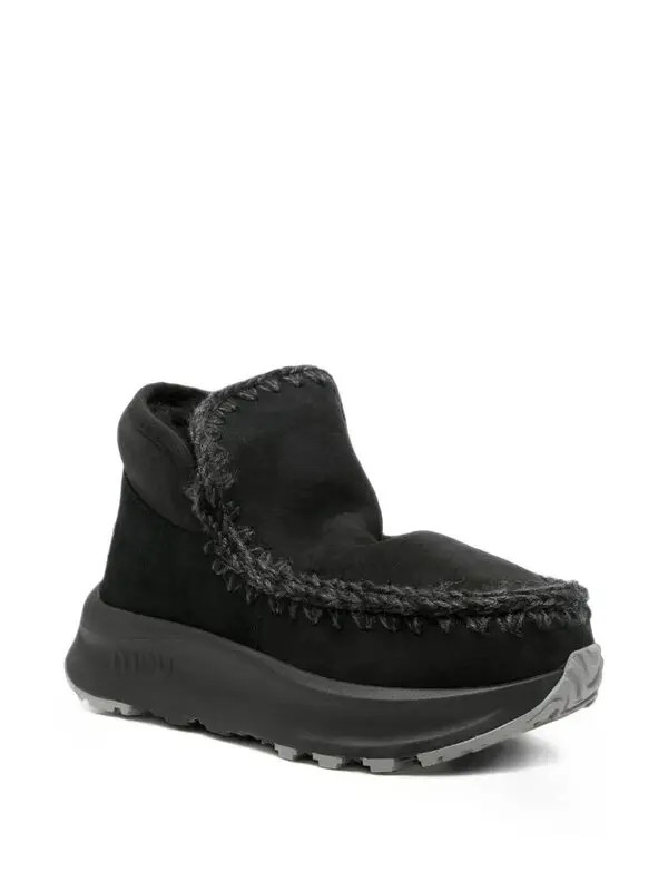 Mou Speed Crochet-trim Suede Ankle Boots