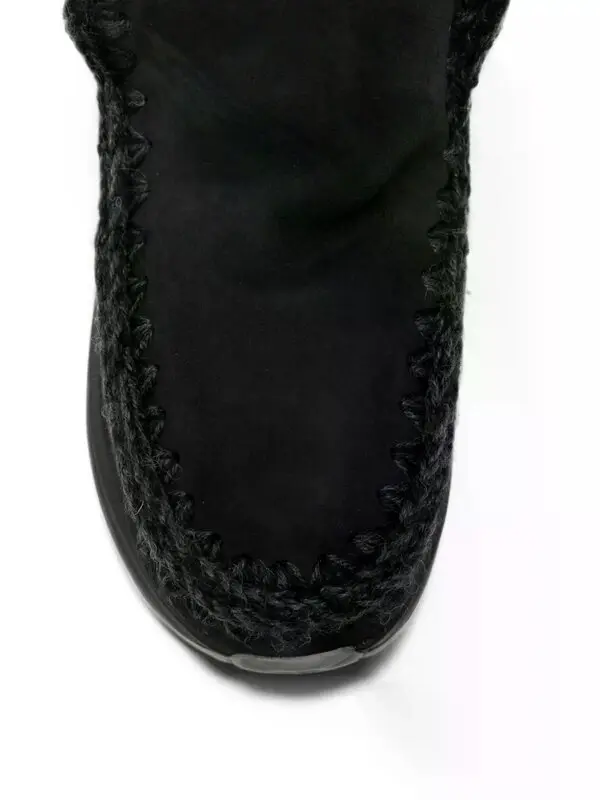 Mou Speed Crochet-trim Suede Ankle Boots