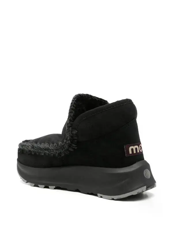 Mou Speed Crochet-trim Suede Ankle Boots