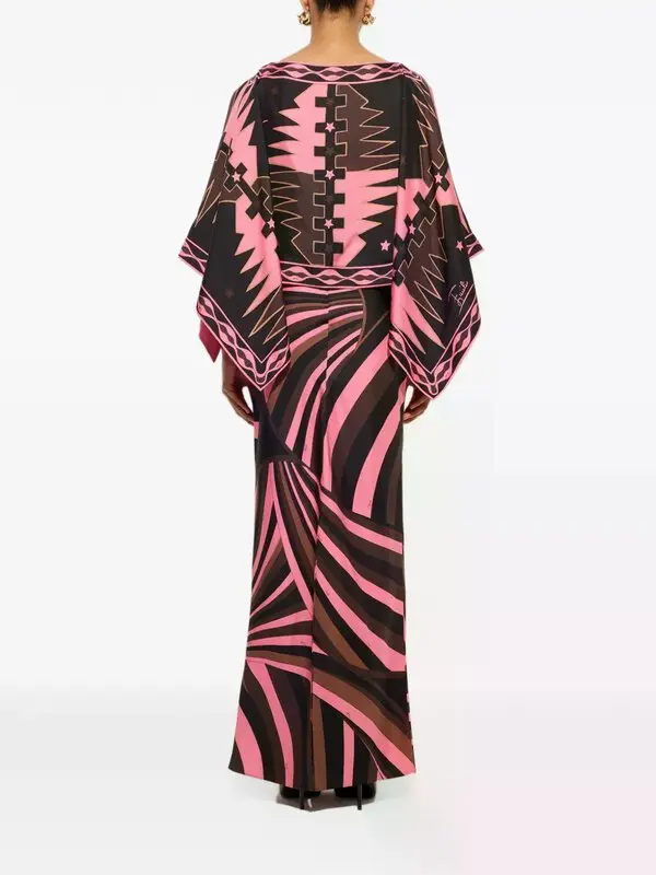 Emilio Pucci Iride-print Silk Dress With Cape