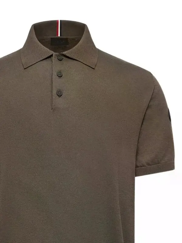 Moncler Logo Cotton Knit Polo