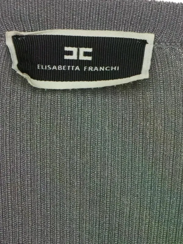 Elisabetta Franchi Rib-knit Chain-detail Top