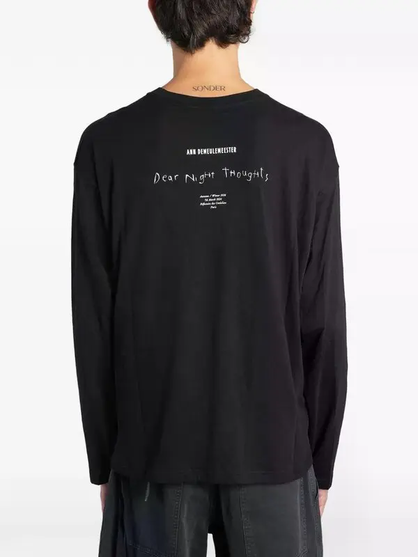 ANN DEMEULEMEESTER Slogan-print Long-sleeve T-shirt