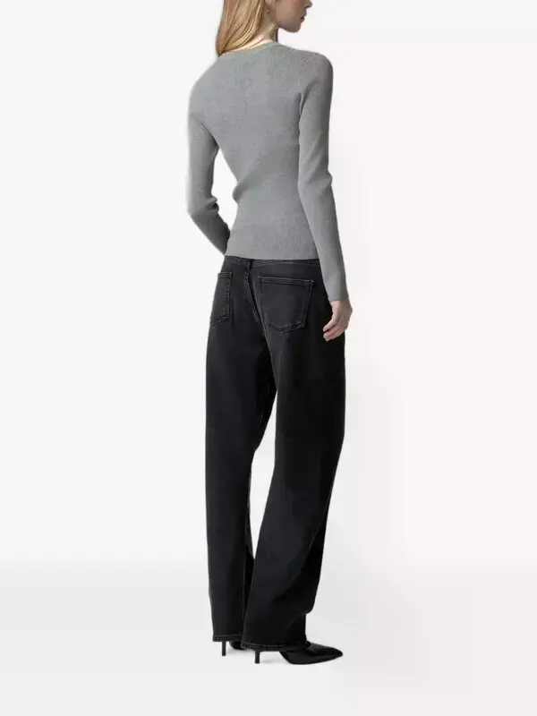 GAELLE PARIS Logo-knit Ribbed T-shirt