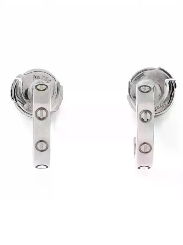 Cartier Love Hoop 18k White Gold Small Earrings - Silver