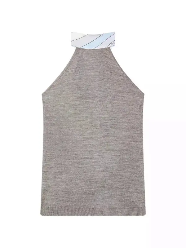 Emilio Pucci Wool Top With Scarf Detail - Grey