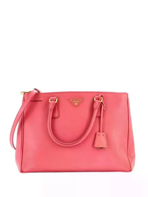 Prada Double Zip Lux Saffiano Leather Medium Tote Bag