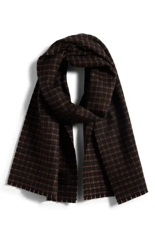 Vince Carnes Plaid Double Face Wool & Cashmere Scarf - Bordeaux Bordeaux