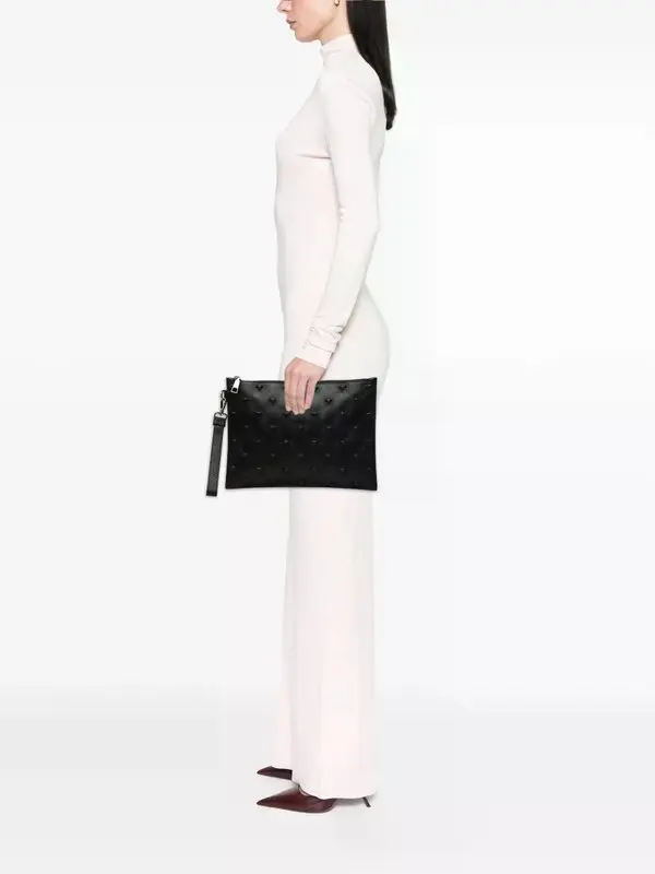 Versace 2010-2026 Embossed Leather Medusa Wristlet Clutch Bag