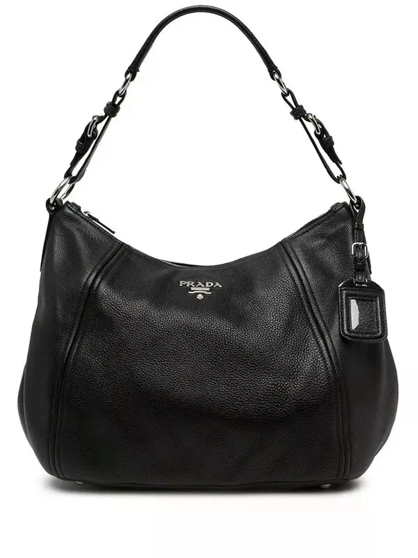 Prada 2010-2026 Vitello Phenix Shoulder Bag - Black