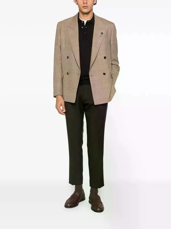 LARDINI Prince Of Wales Check Double-breasted Black