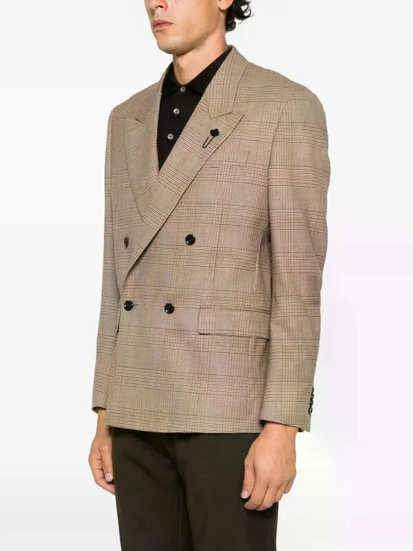 LARDINI Prince Of Wales Check Double-breasted Black