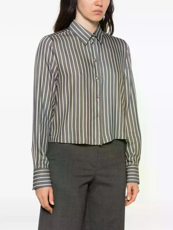 XACUS Vertical-stripe Shirt - Grey
