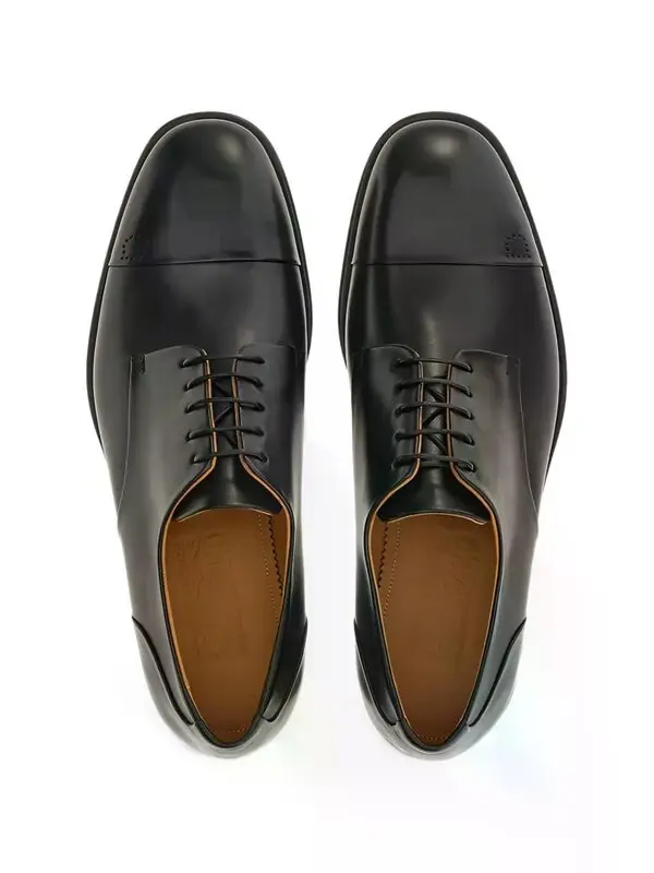 FERRAGAMO Perforated-detail Cap-toe Derby Shoes