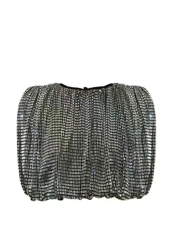 SELF-PORTRAIT Rhinestone Drape Top