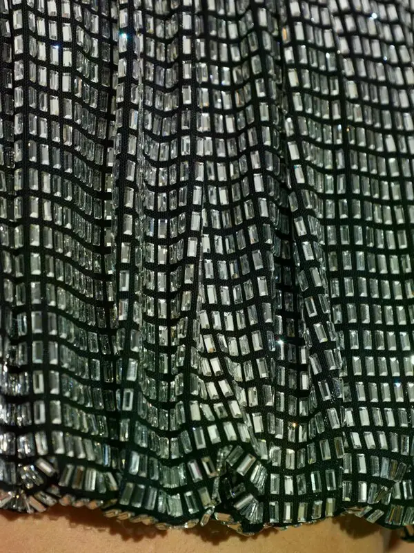 SELF-PORTRAIT Rhinestone Drape Top