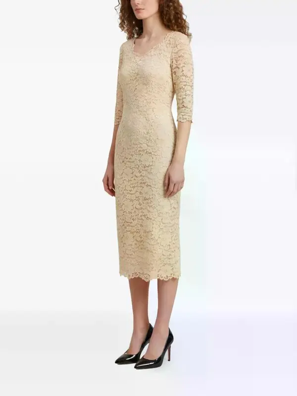 SUTTON NEW YORK Lace-overlay Midi Dress