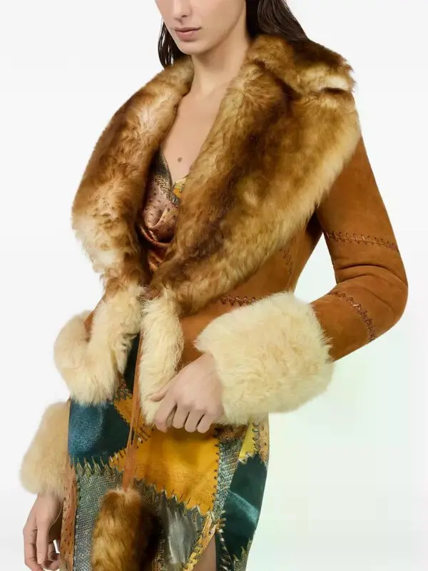 Roberto Cavalli Fur-trimmed Whipstitch-detail Jacket