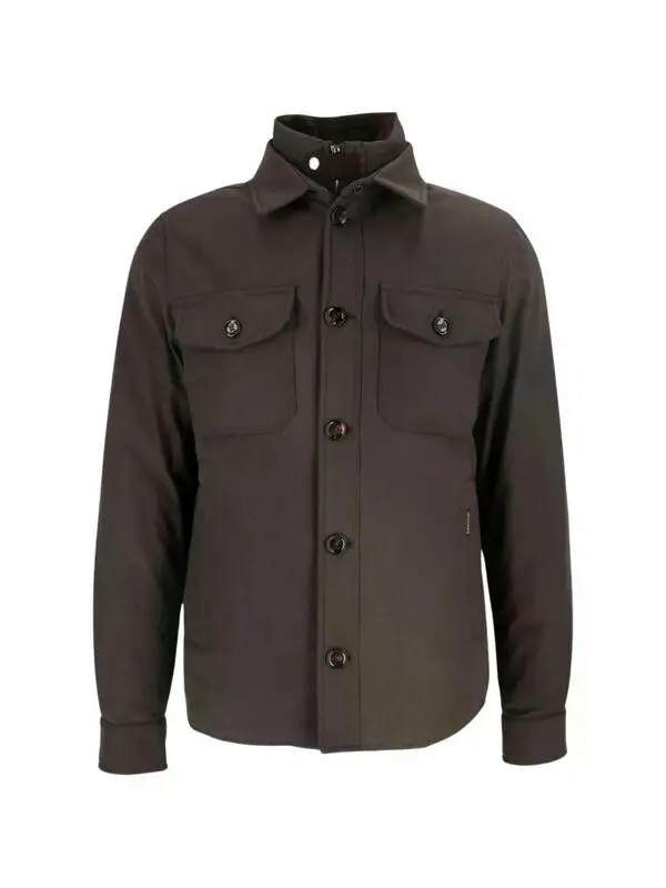 MOORER Layered Button-up Shirt Jacket