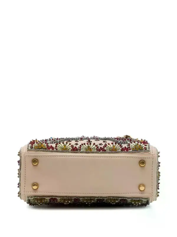 Dior 2017 Mini Calfskin Beaded And Embroidered Lady Satchel