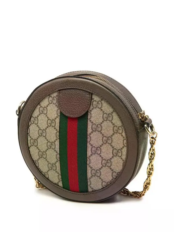 Gucci 2016-2026 Mini Gg Supreme Web Ophidia Round Crossbody Bag