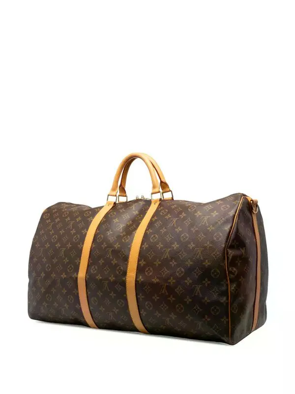 LOUIS VUITTON 1997 Monogram Keepall Bandouliere 60 Travel Bag - Brown
