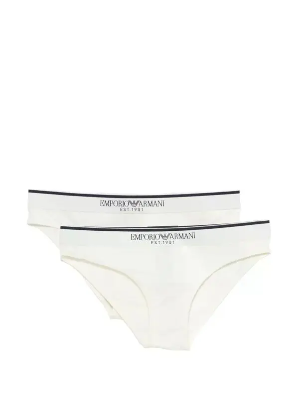 Emporio Armani Logo-waistband Briefs - White