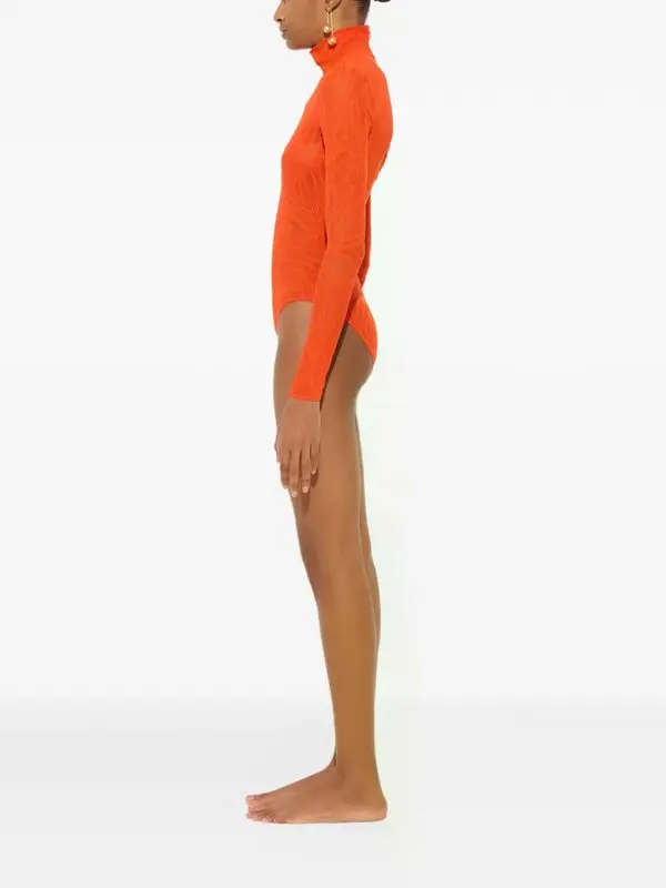 Emilio Pucci High-neck Jacquard Tulle Bodysuit