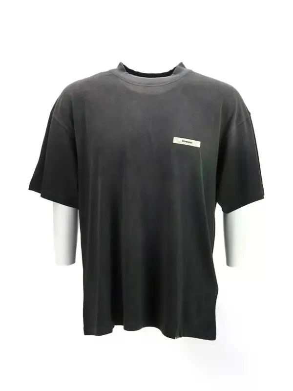 REPRESENT Faded-effect Logo-patch T-shirt - Black
