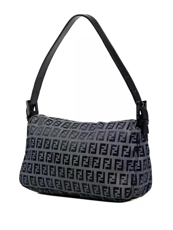 Fendi 2000-2010 Zucchino Canvas Double Flap Shoulder Bag