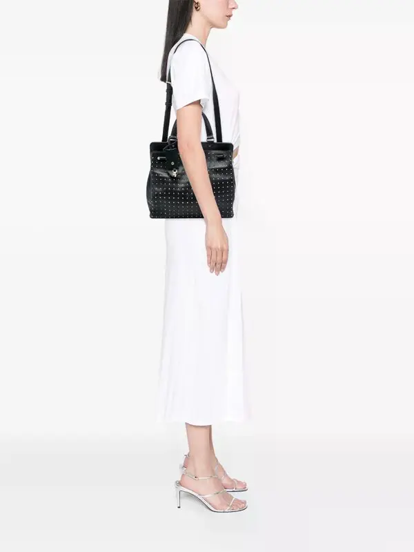 Valentino Garavani 2000-2017 Medium Calfskin Rockstud Joylock Satchel - Black