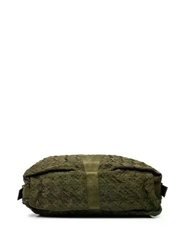 Bottega Veneta 2012-2026 Canvas Intrecciato Webbing Cassette Duffle Bag Travel Bag - Green