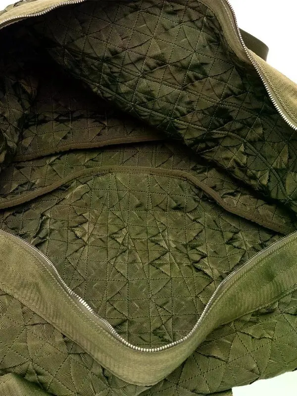 Bottega Veneta 2012-2026 Canvas Intrecciato Webbing Cassette Duffle Bag Travel Bag - Green