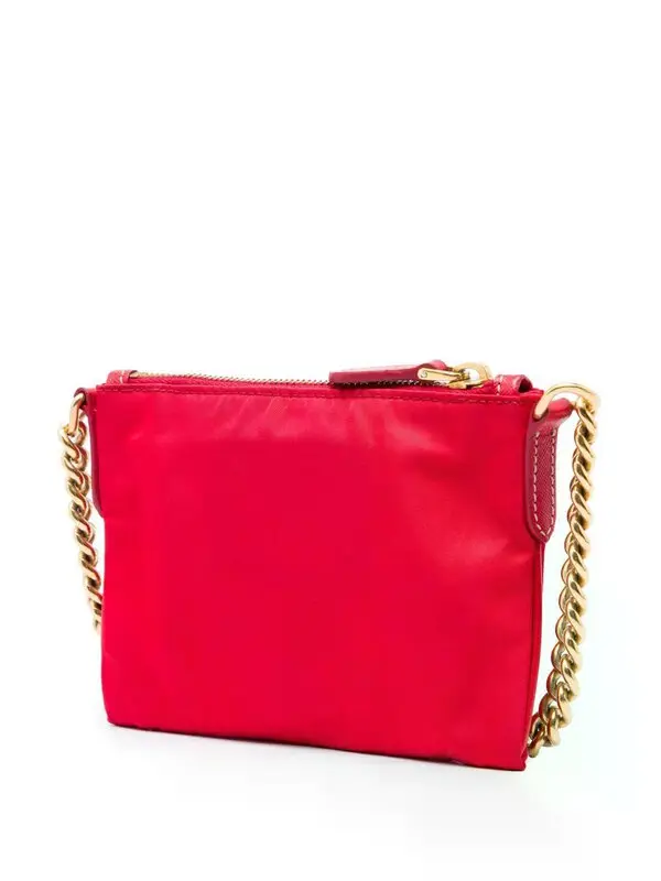 Prada 2013-2026 Saffiano Trimmed Tessuto Logo Chain Crossbody Bag