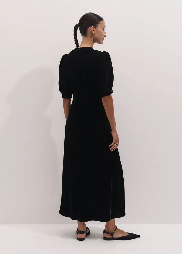 ME+EM Silk Blend Velvet Maxi Dress